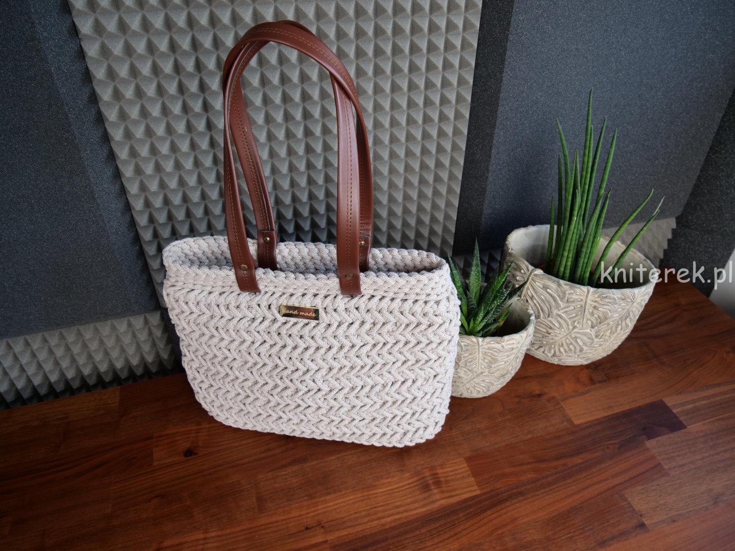 Torba SOFIA, lniany beż - Kniterek.pl - Handmade